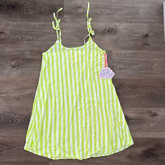 ban.do | Dresses | Nwt Xs Bando Lime Green And White Striped Mini Dress ...